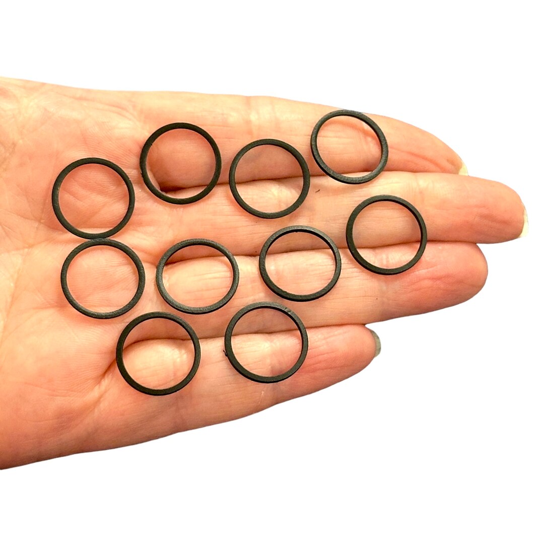 Black Plated 16mm Connector Rings, 16mm Closed Black Rings, 10 Pcs in a ...