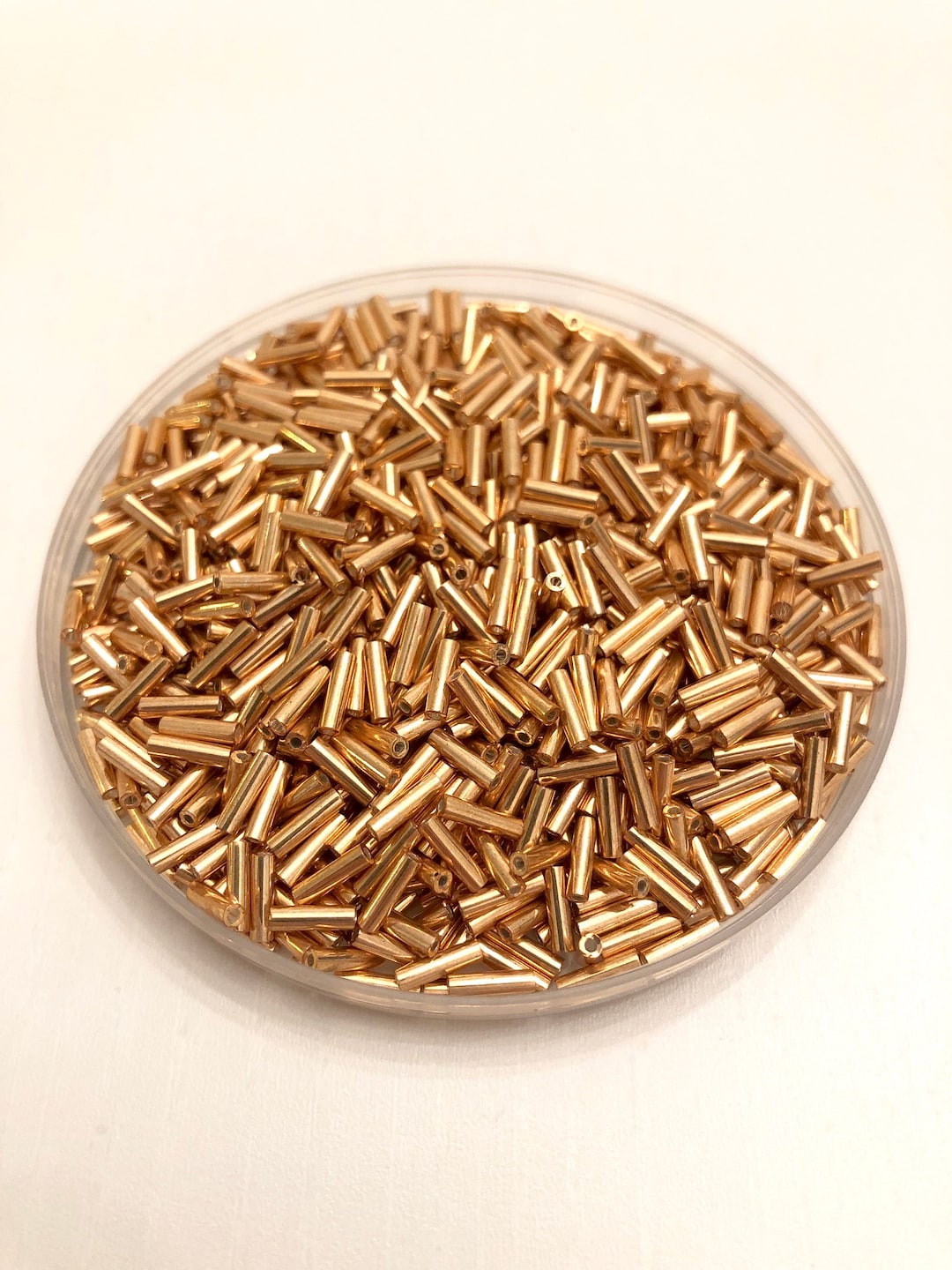 Miyuki Bugles Size 6mm 1053 Galvanized Yellow Gold 10 Grams. Gold ...