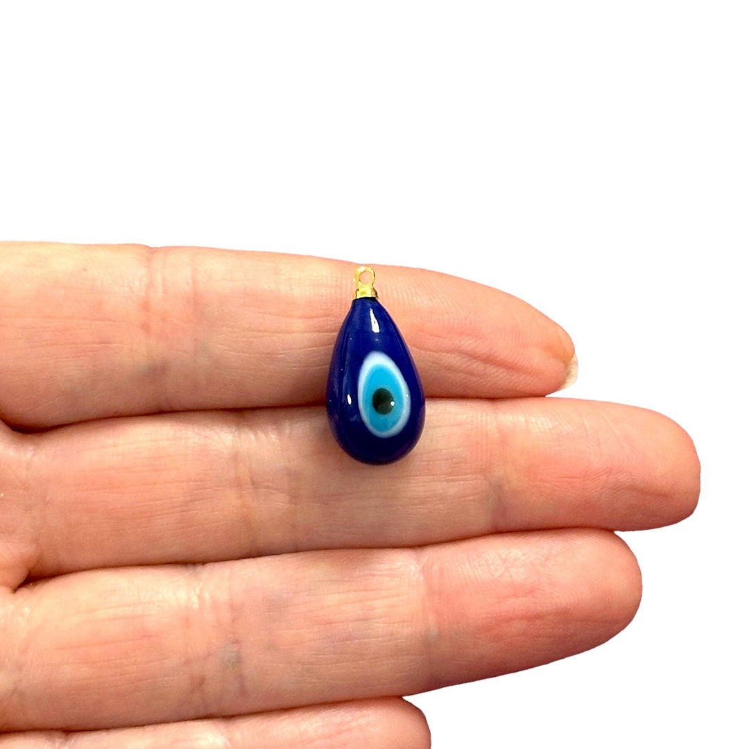 Hand Made Murano Glass Double Side Evil Eye Drop Charm With - Etsy
