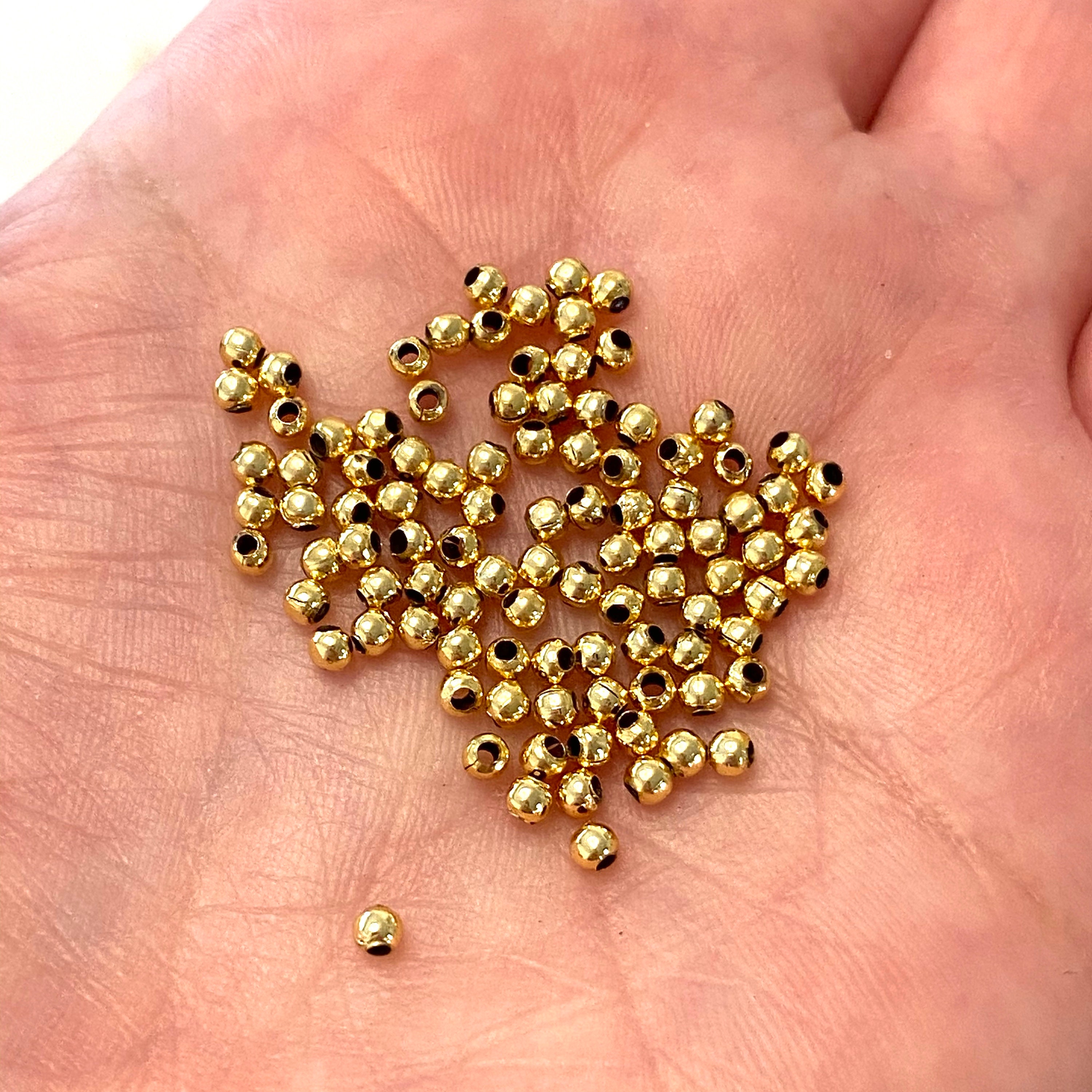 24kt Shiny Gold Plated 2mm Spacer Balls 100 Pieces in a Pack - Etsy