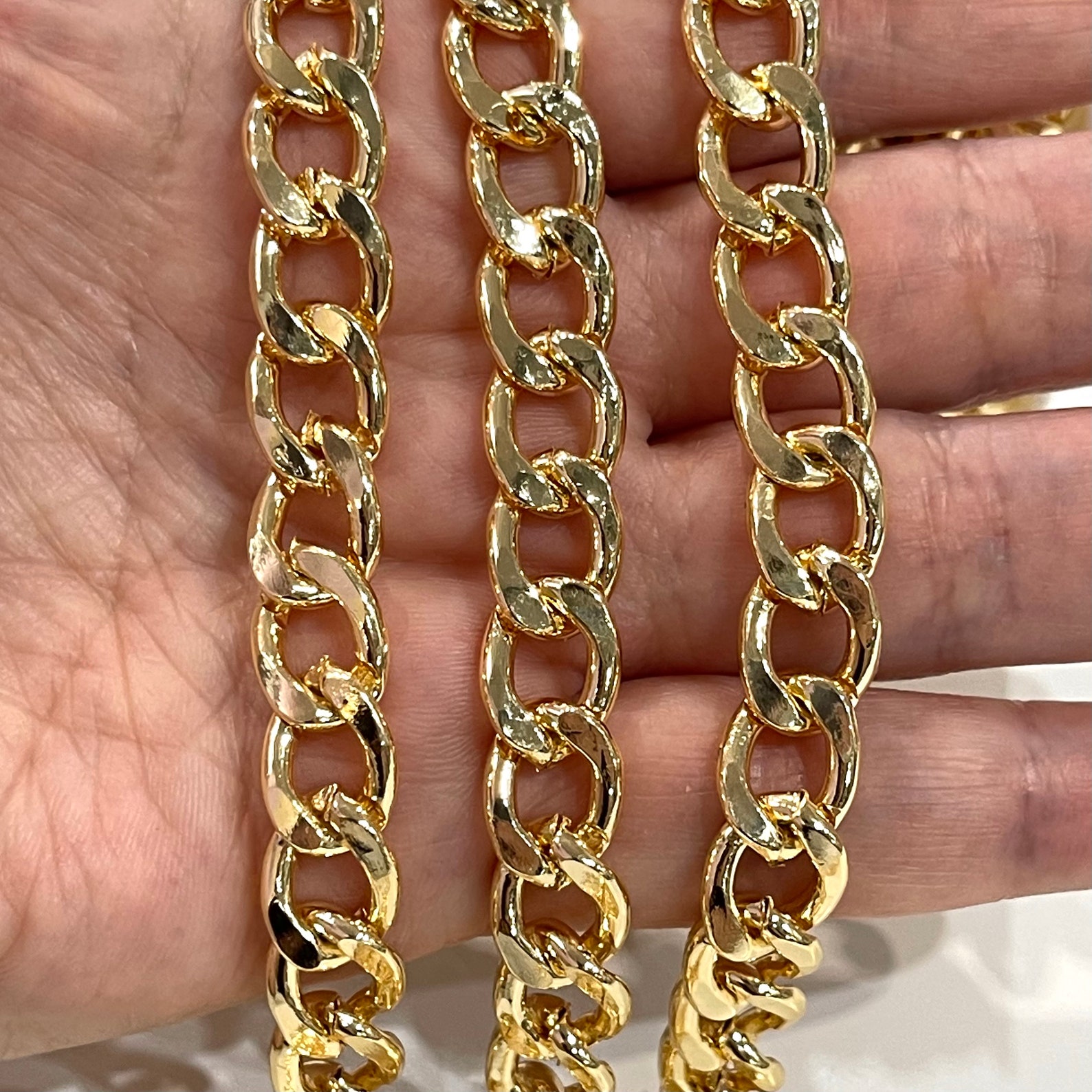 13x10mm Gold Gourmet Chain 24 Kt Gold Plated Chain 13x10mm - Etsy UK