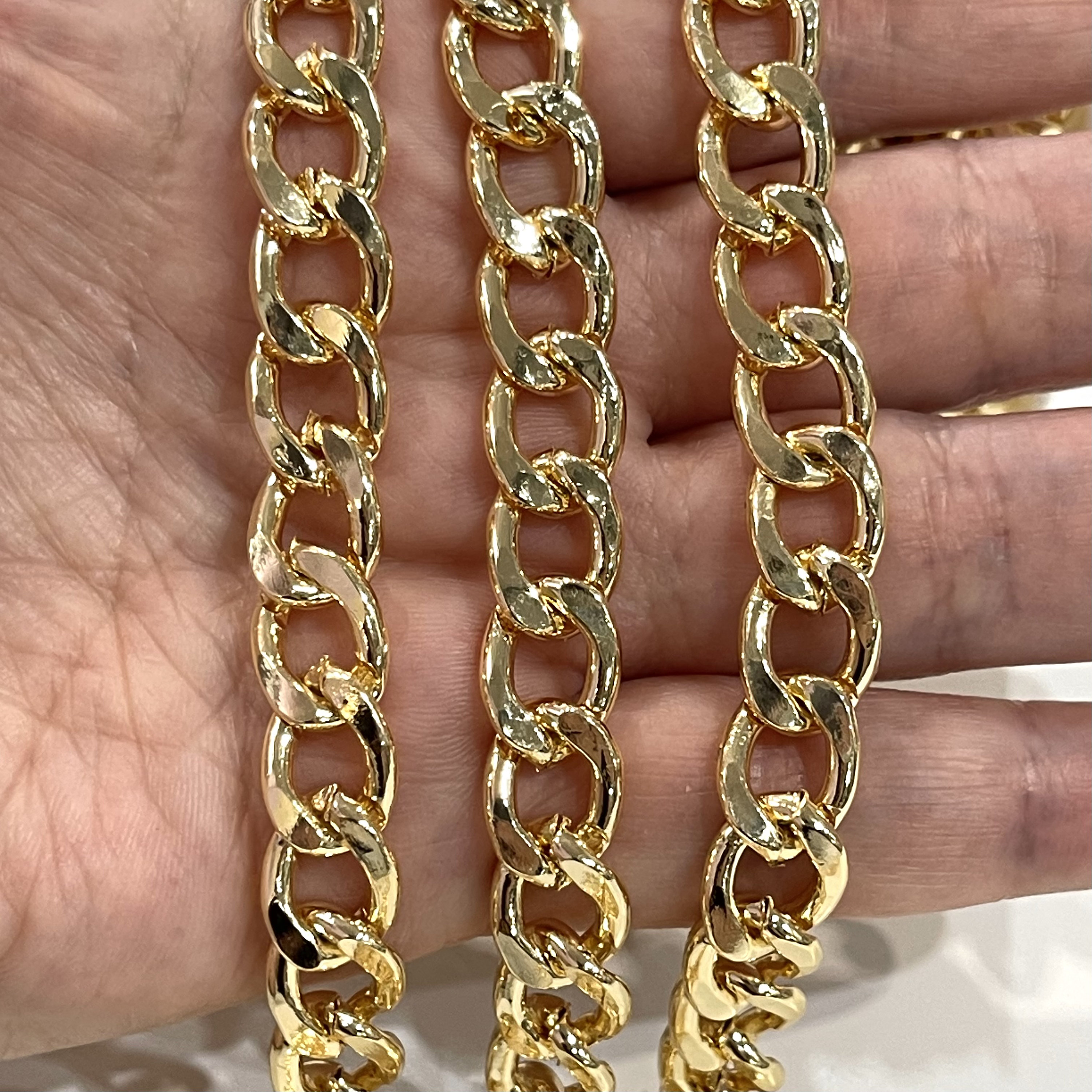 13x10mm Gold Gourmet Chain 24 Kt Gold Plated Chain 13x10mm - Etsy UK