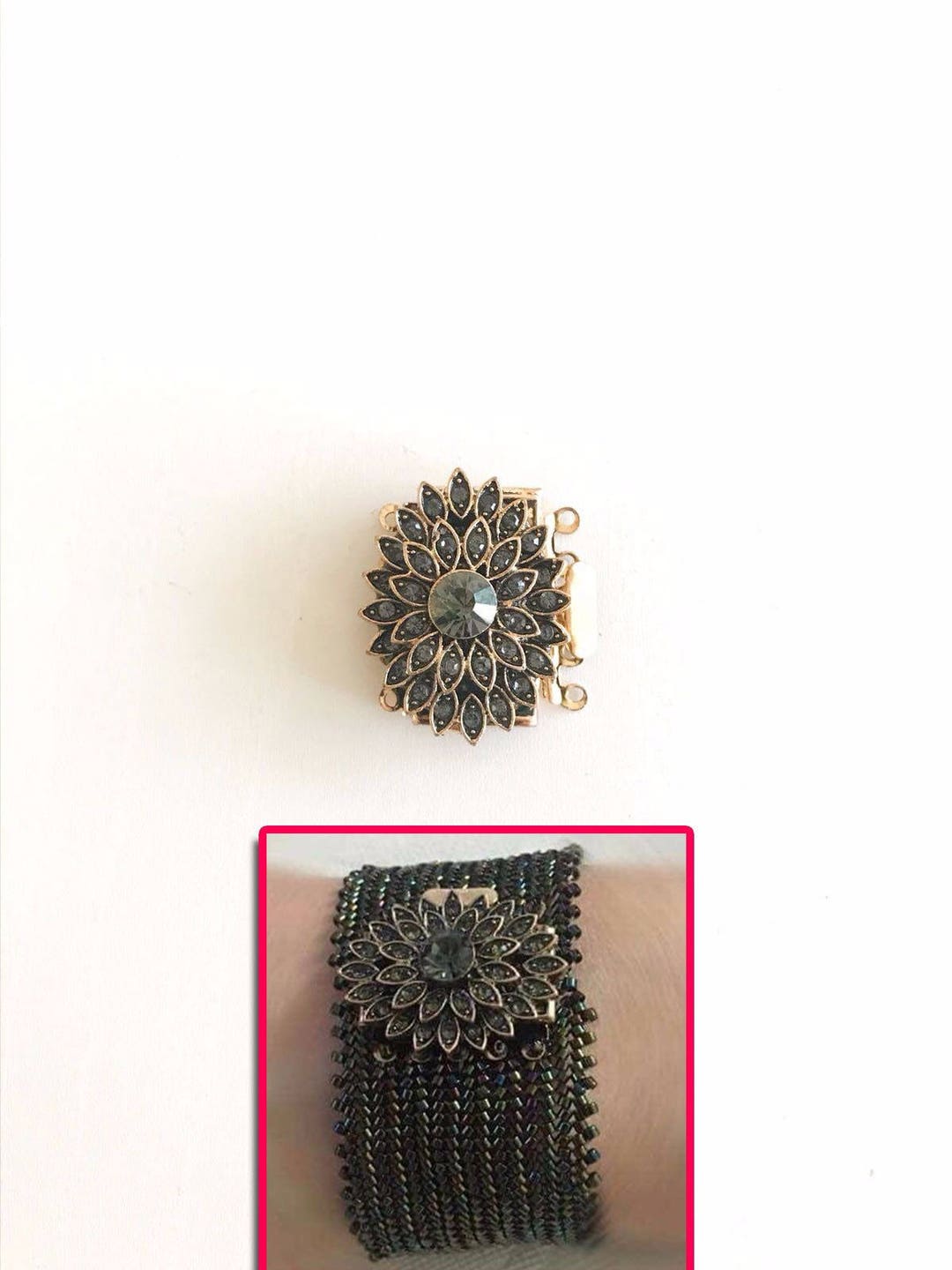 Cubic Zirconia Box Clasp, 5 Strand CZ Box Clasp - Etsy