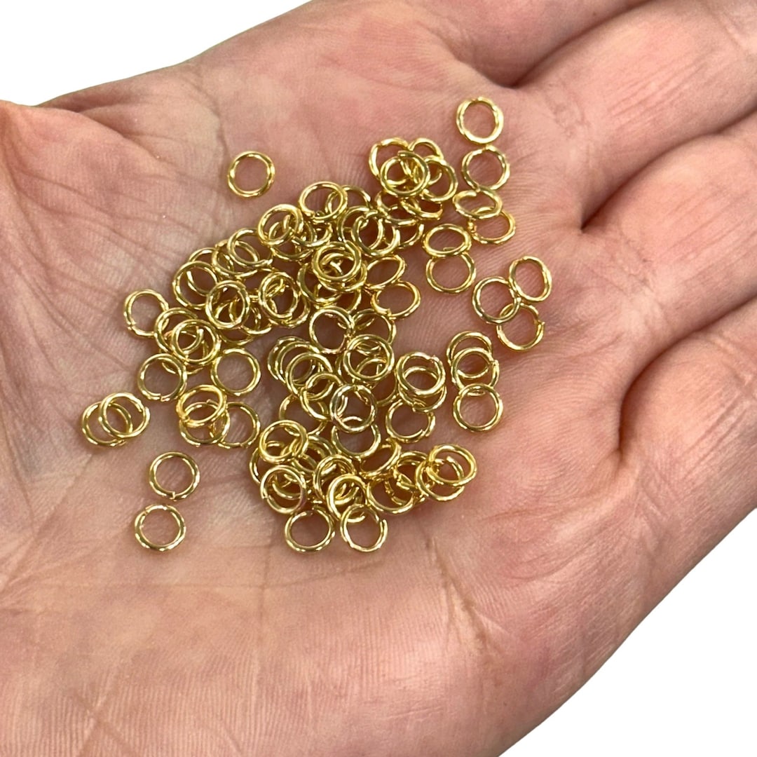 5x0.8mm,24kt Gold Plated Strong Jump Rings, 24kt Gold Plated Open Jump ...