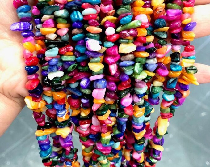 90 Cm Strand Colored Shell Smooth Stick Beads, Freeform Shells, Long ...