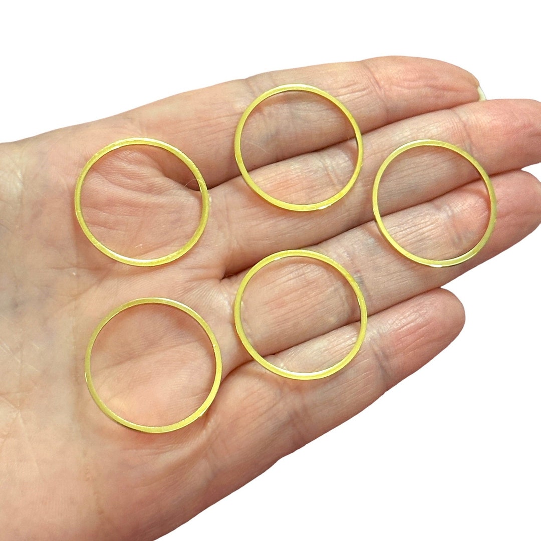 24kt Gold Plated 24mm Connector Rings, 24mm Closed Gold Rings, 5 Pcs in ...