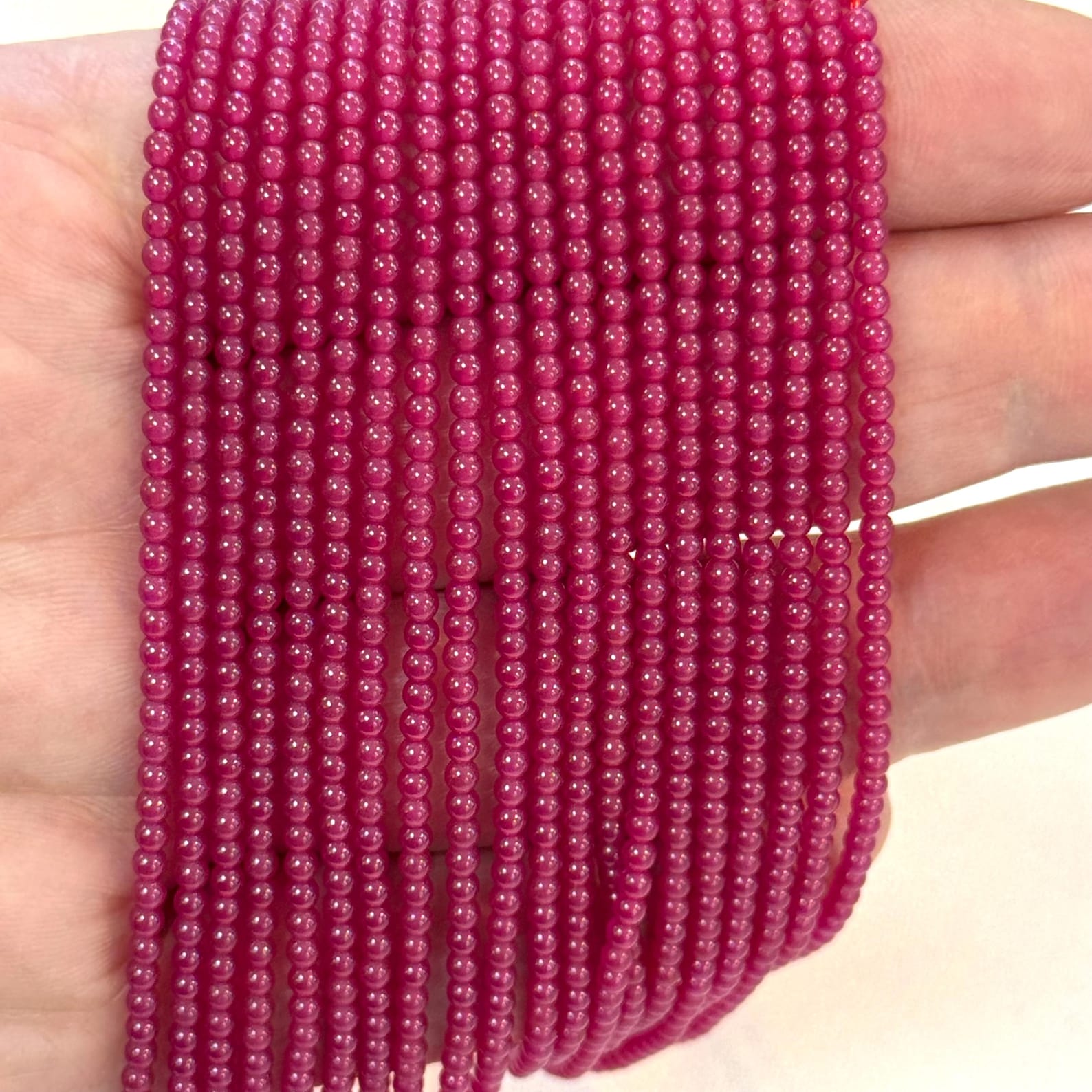 Genuine Natural Ruby Beads – 2mm Round Smooth (approx. 183 Pcs, 15 ...