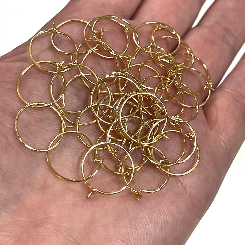 24kt Gold Plated 15mm Earring Loops 15mm Gold Loop Earring - Etsy UK