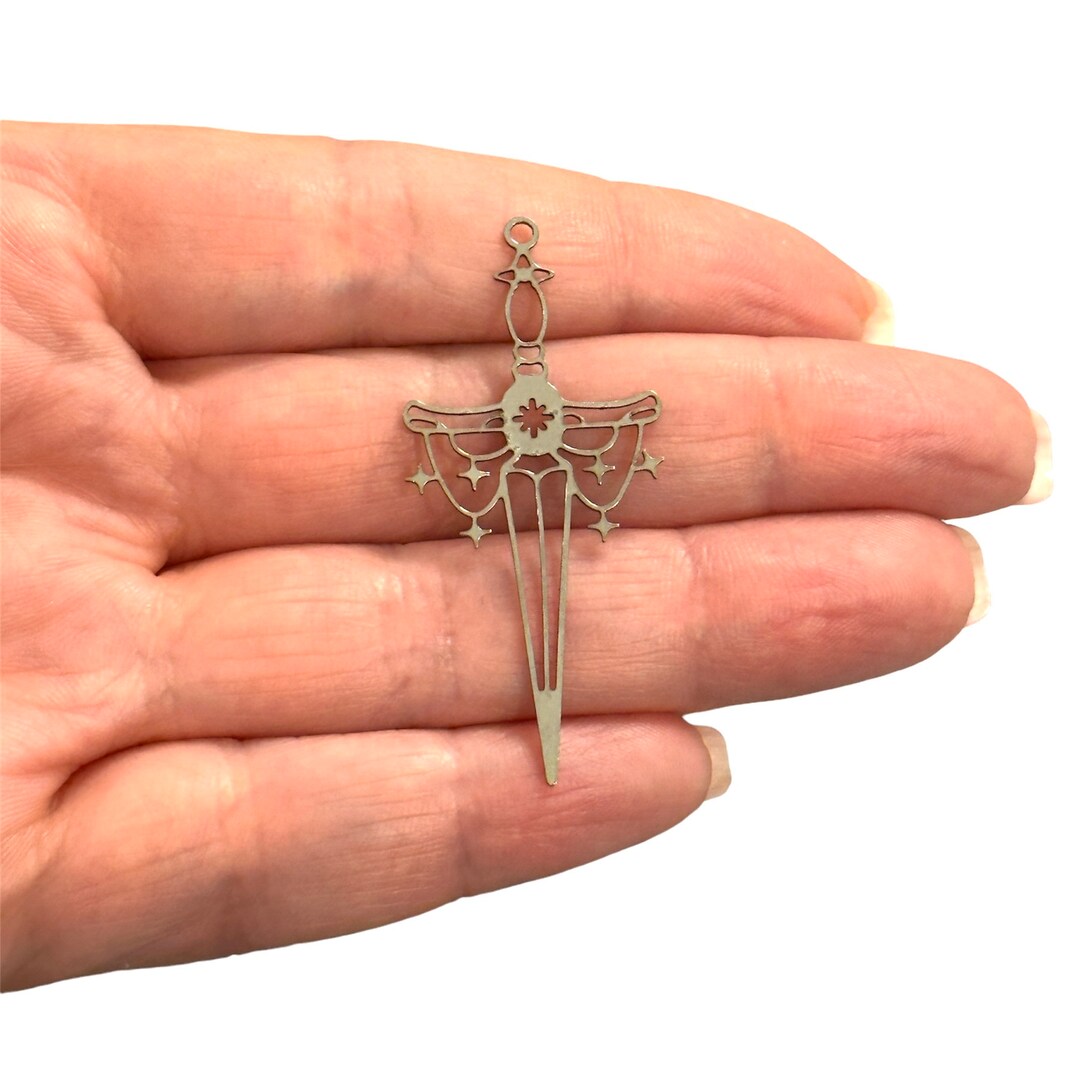 Stainless Steel Sword Charm,laser Cut Sword Charm - Etsy