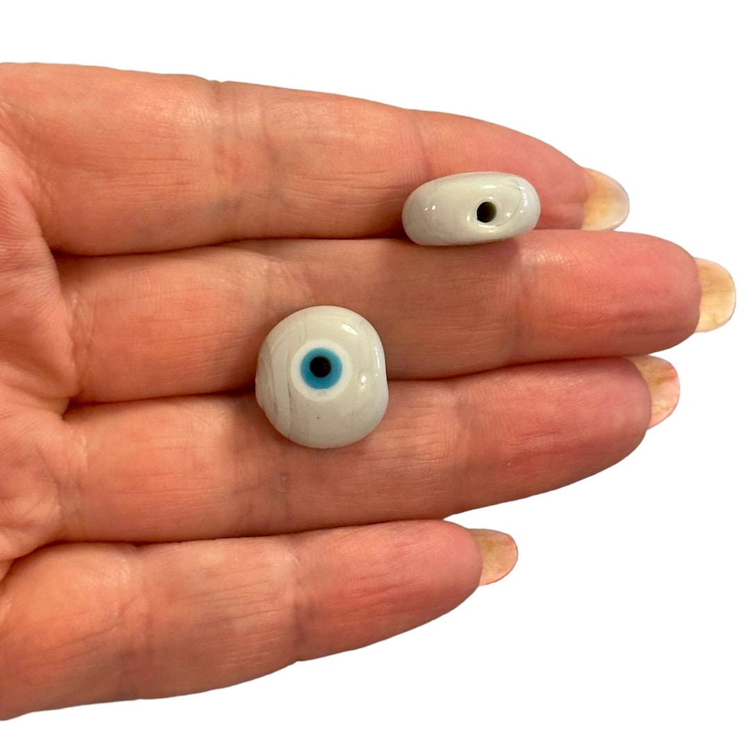 Hand Made Murano Glass Grey Evil Eye Charm - Etsy