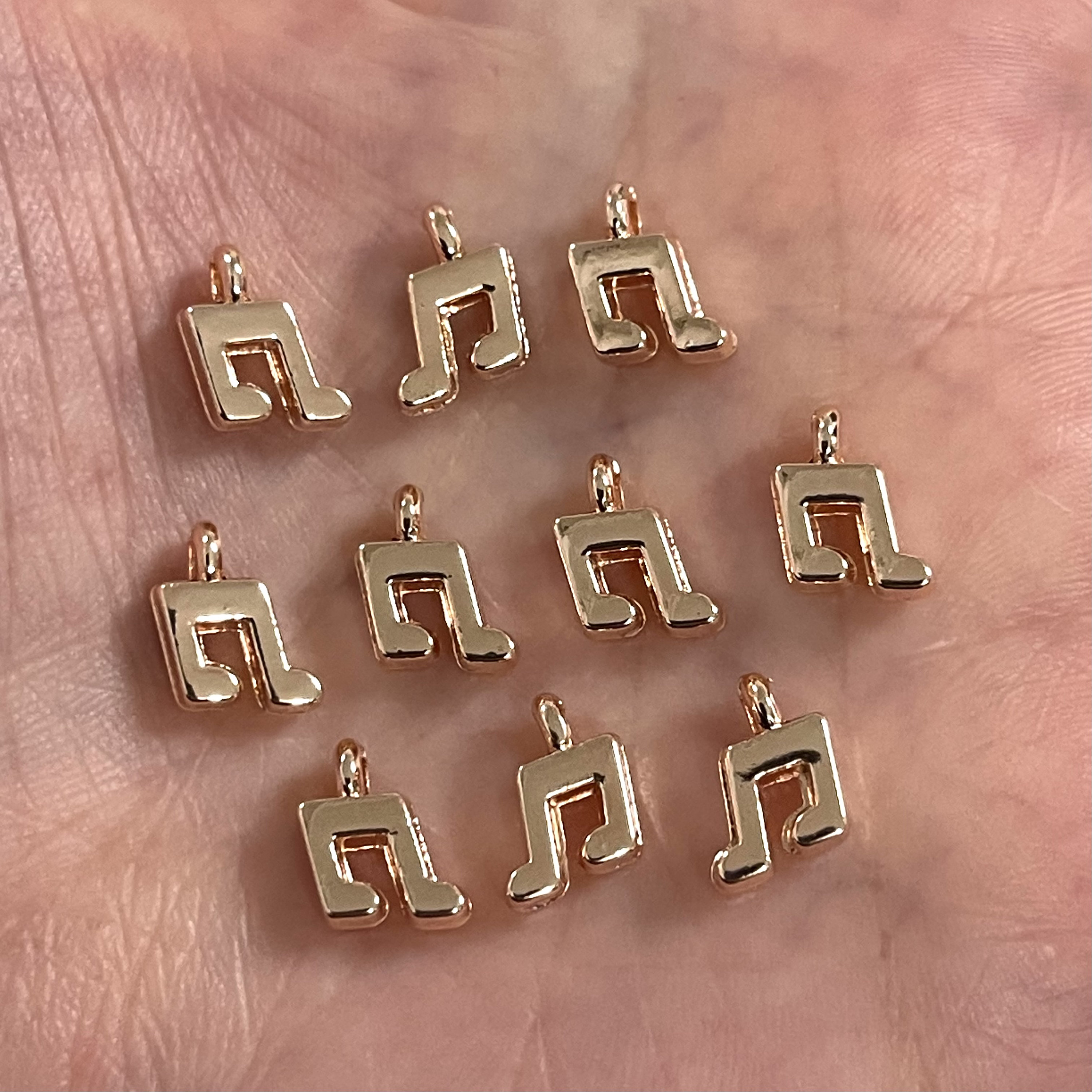 Rose Gold Plated Music Note Charms 10 Pcs in a Pack - Etsy Canada