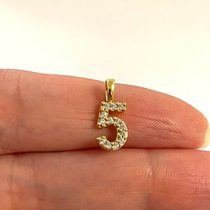 24kt Gold Plated Brass Number Charms, Micro Pave Number Charms - Etsy UK