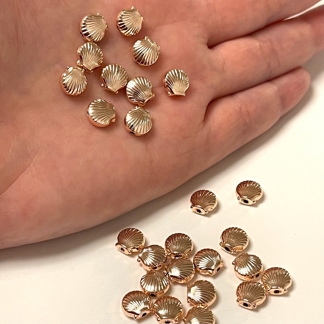 Rose Gold Plated Oyster Spacer Charms, 10 Pcs in a Pack - Etsy