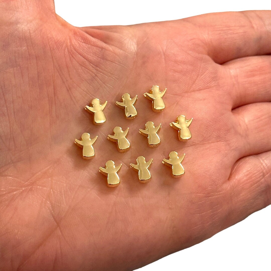 24kt Gold Plated Angel Spacer Charms Horizontal Hole Gold - Etsy