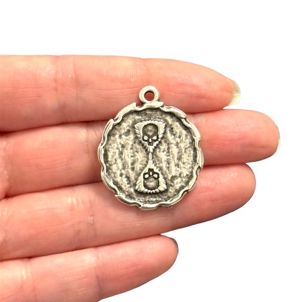 Skull Hourglass Pendant Etsy