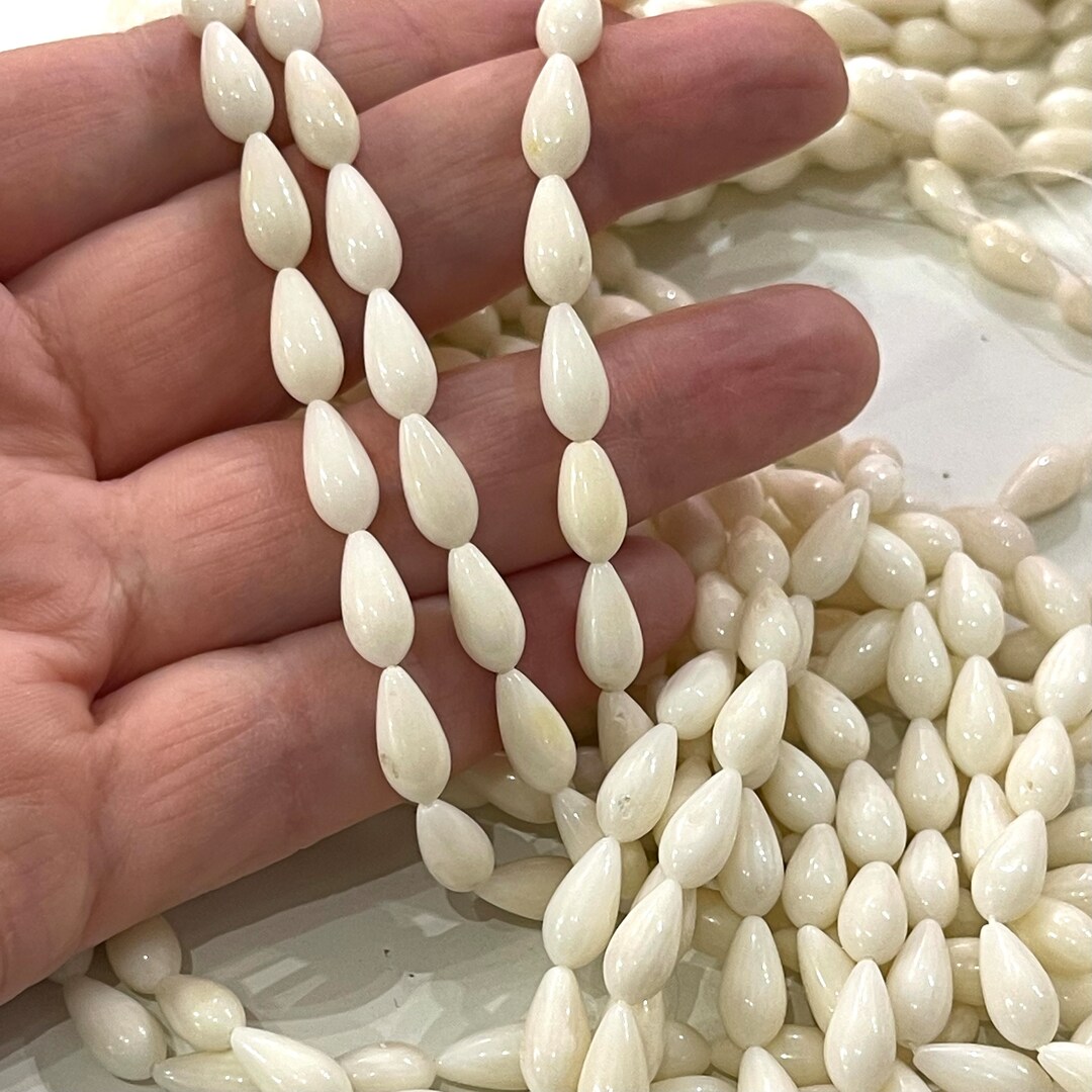 10x5mm Mother of Pearl Drop Beads, MOP Natural Shell Beads, Sea Ocean ...