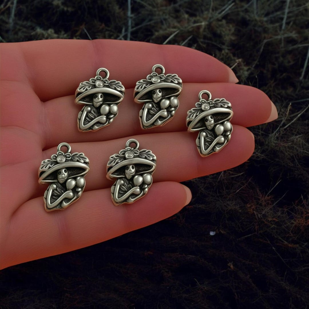 Antique Silver Plated Skeleton Day of the Dead Maracas Charms ...