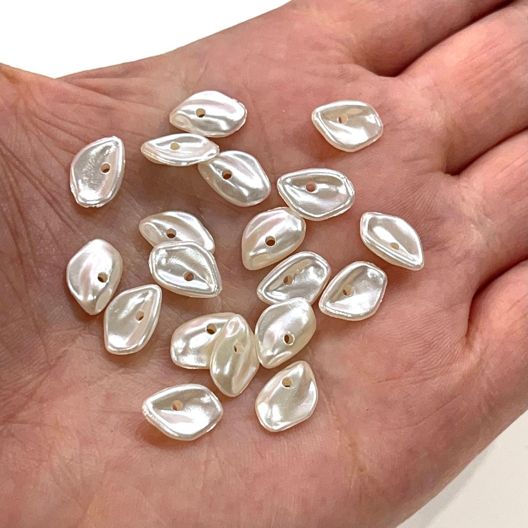 Ivory Color Acrylic Pearl 10x7mm Beads With 1mm Hole, 50 Gr Pack-535 ...