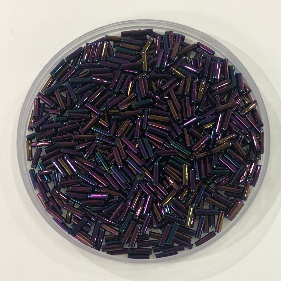 Miyuki Bugles Size 6mm 0454 Metallic Purple Iris, Purple Bugles 6mm ...