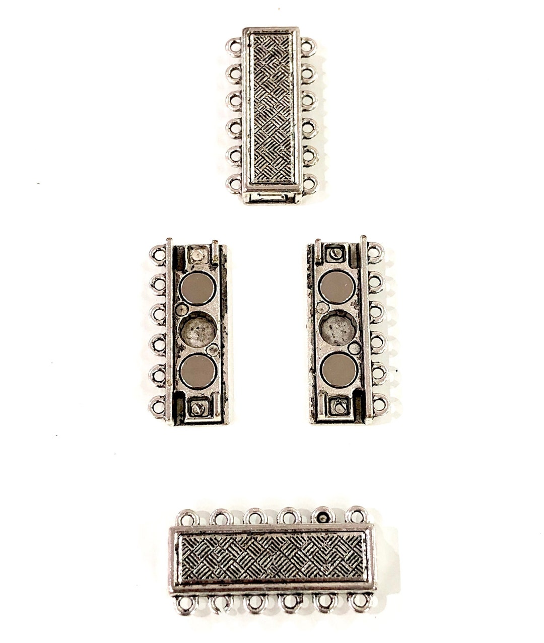Multi Strand Magnetic Clasp Sİlver Plated-6 Loop, Magnetic Clasp ...