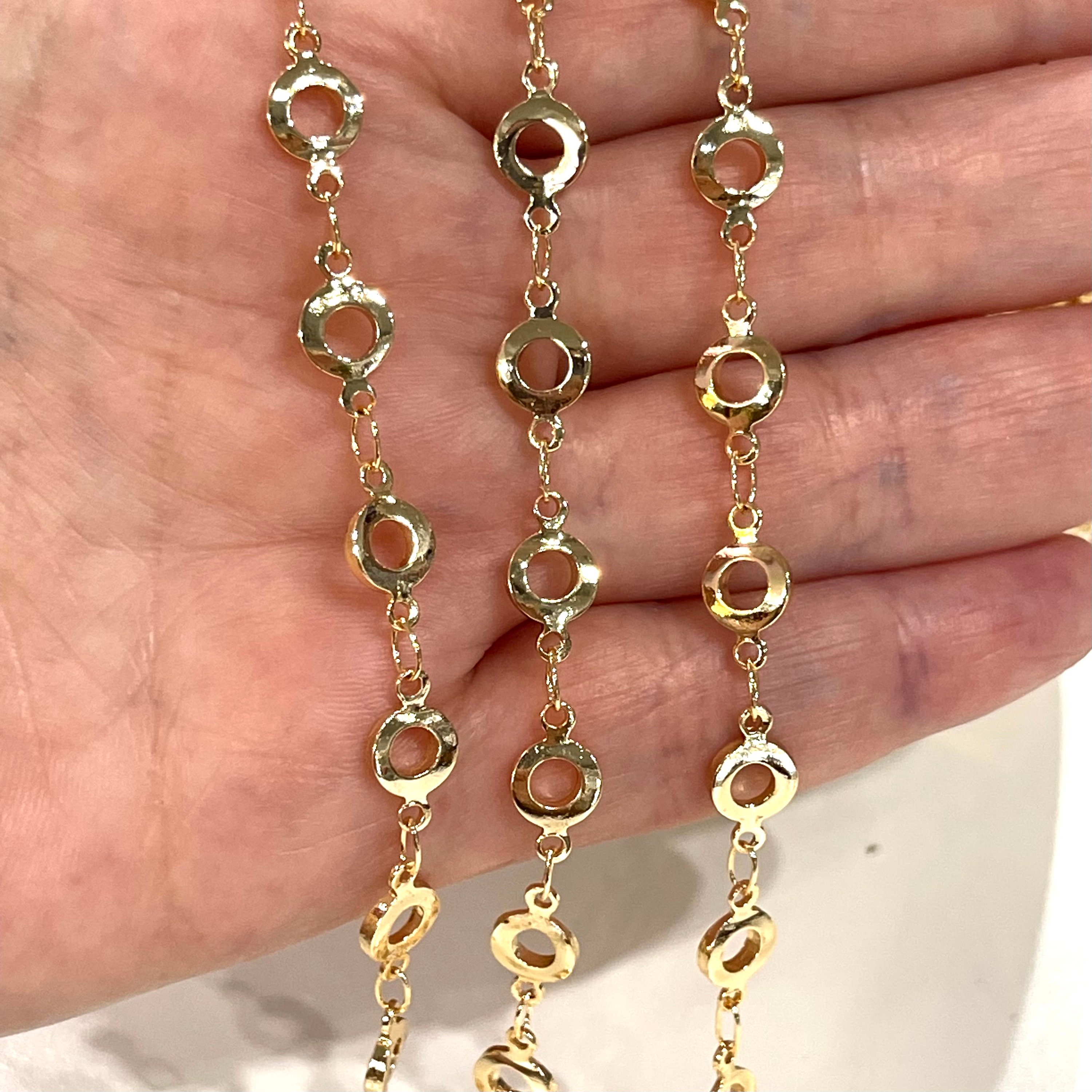 24Kt Gold Plated Chain with 6.5mm Circles 1 Meter | Etsy