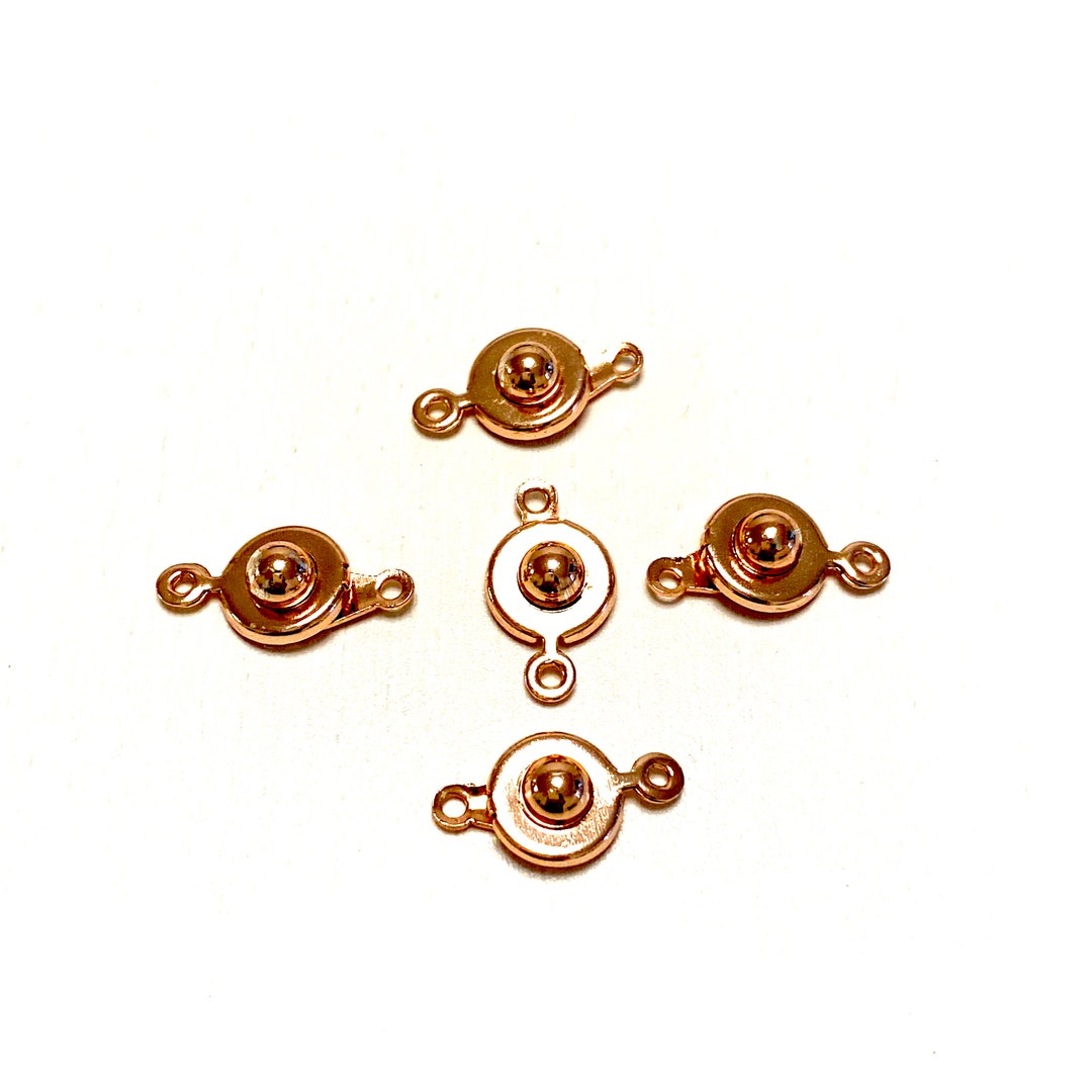Rose Gold Plated Ball and Socket "snap" Clasps, 9mm Ball and Socket ...