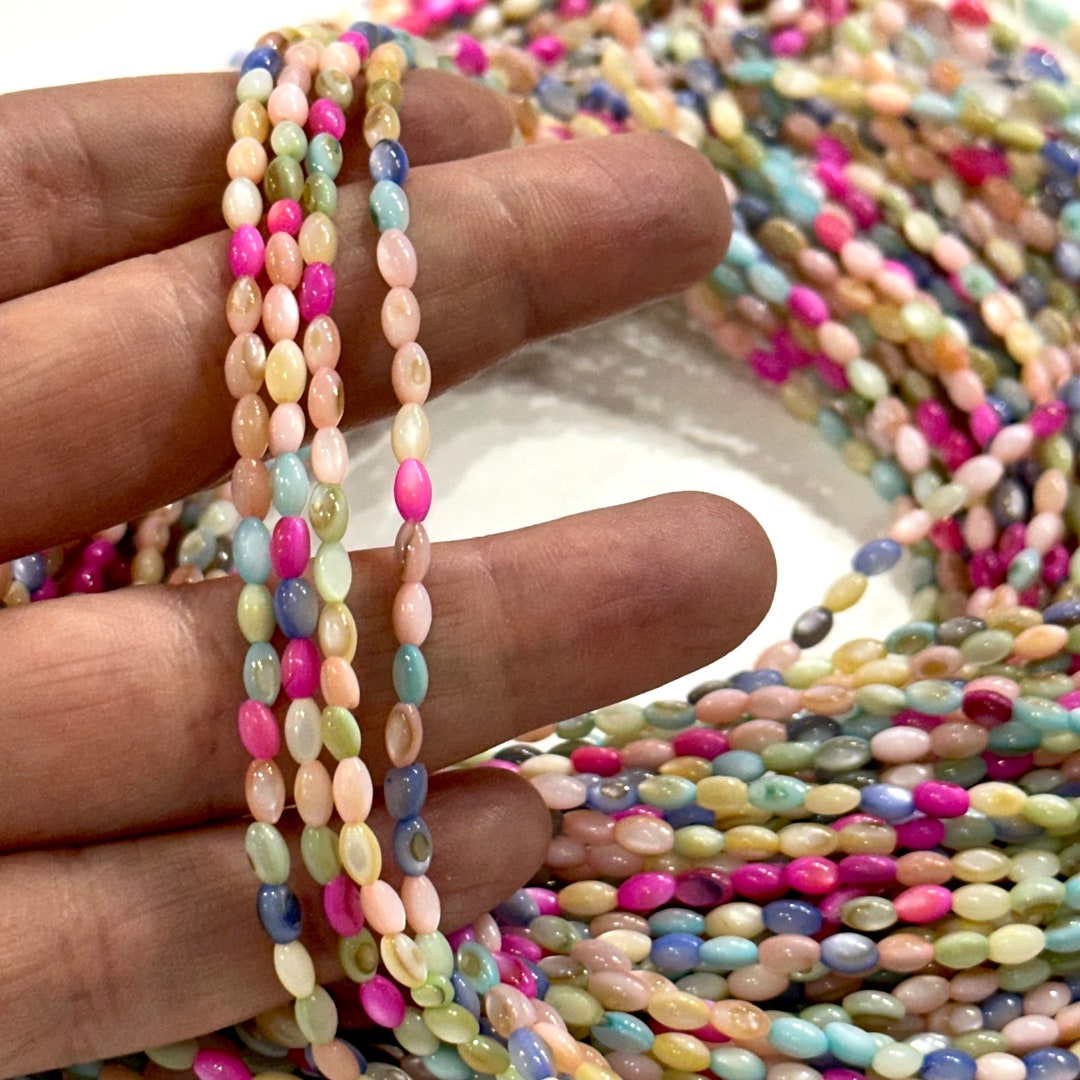 Mother of Pearl Rice Beads, Pastel Colored Rice, 85 Beads Strand - Etsy