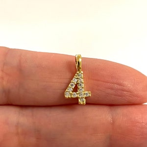 24kt Gold Plated Brass Number Charms, Micro Pave Number Charms - Etsy UK