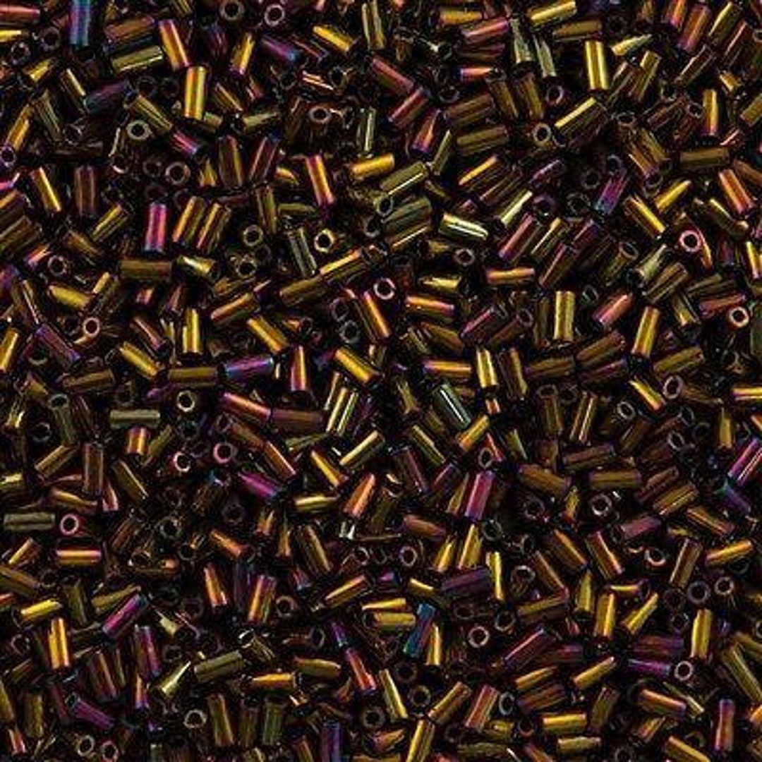 Miyuki Bugles Size 3mm 0462 Metallic Gold Iris 10 Grams. Metallic Gold ...