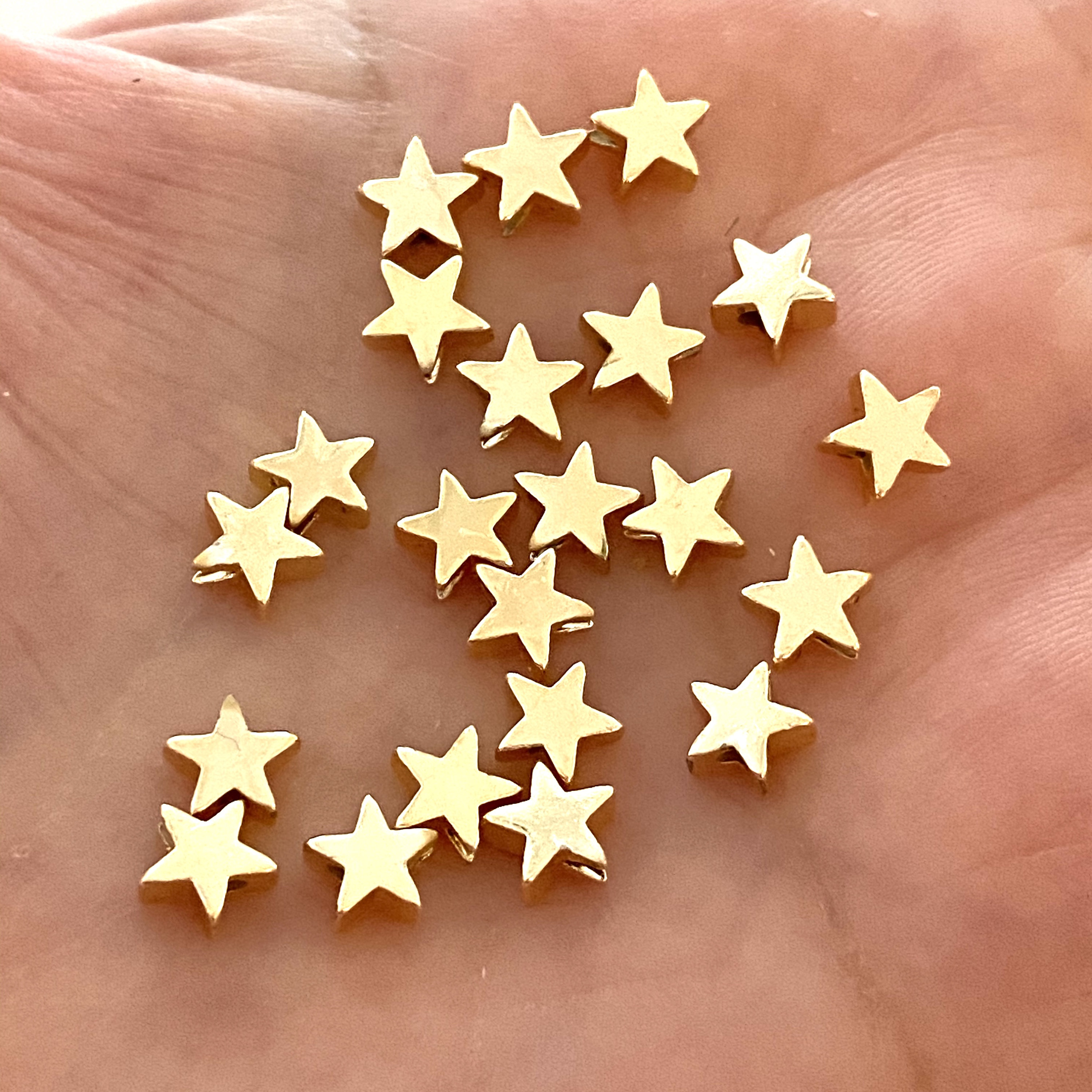 24kt Gold Plated Star Spacer Charms 6mm Gold Star Charms 20 | Etsy