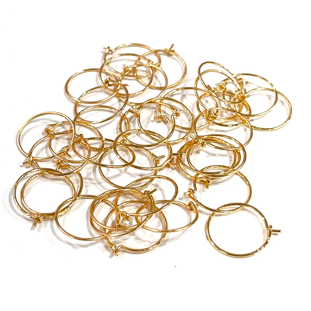 24kt Gold Plated 15mm Earring Loops, 15mm Gold Loop Earring Supplies - Etsy