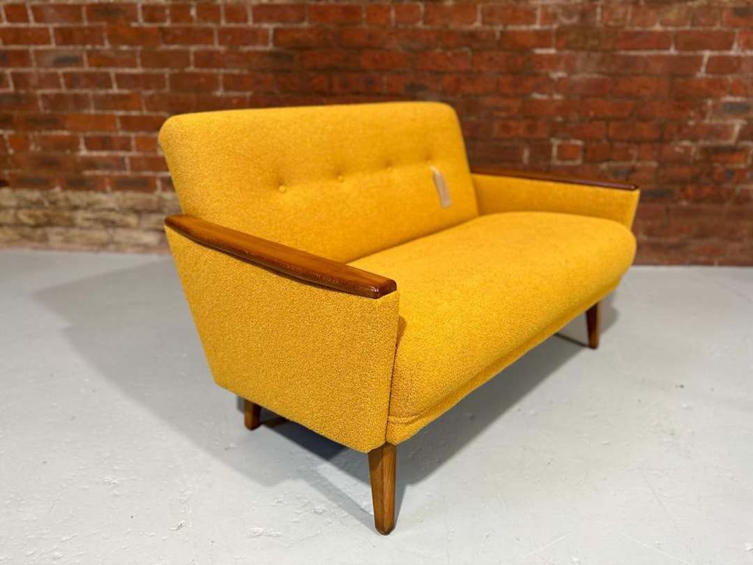 Danish Vintage Inspired Mid Century 50s 2 Seater Cocktail Sofa Settee ...