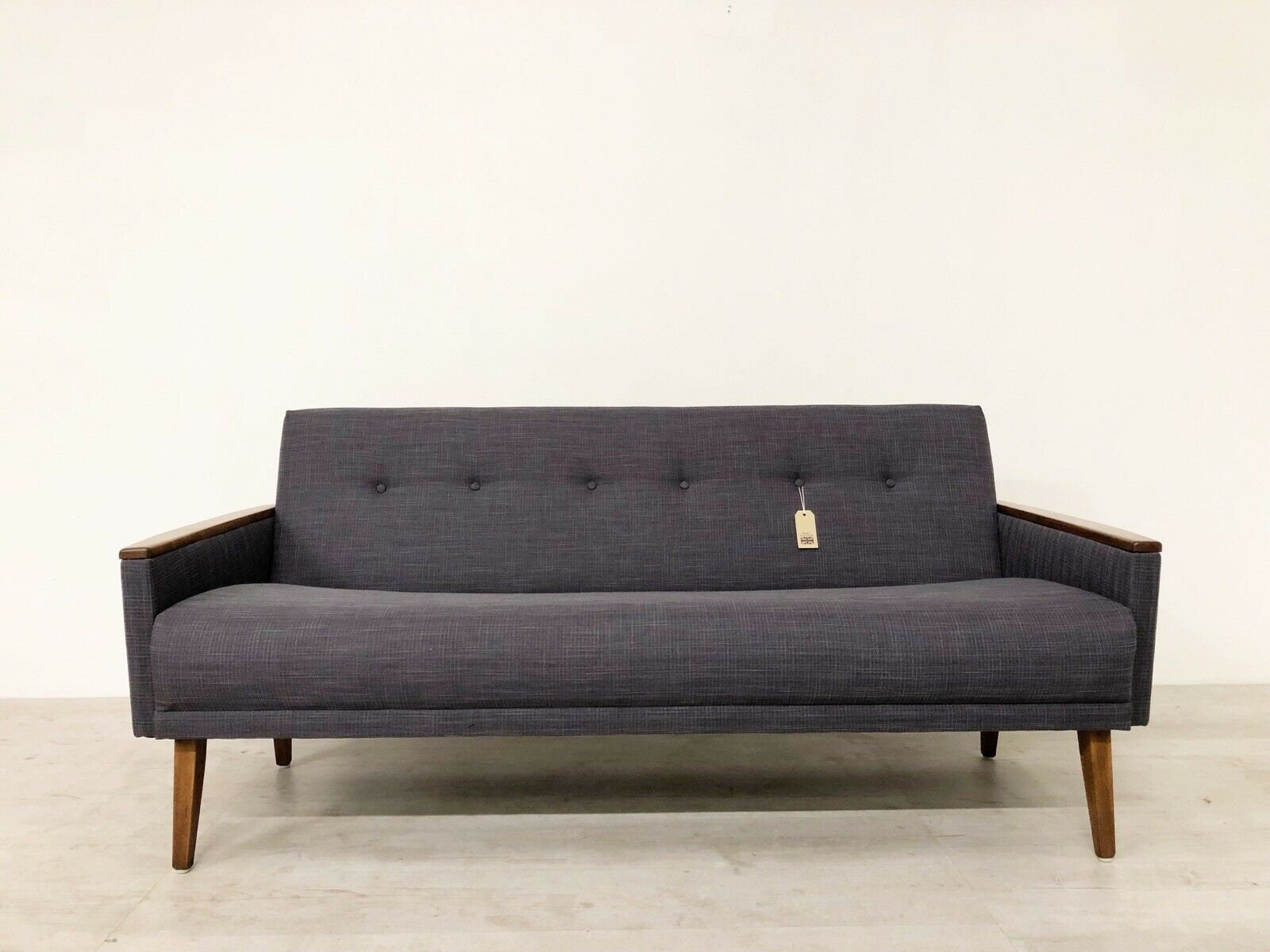 Vintage inspired danish mid century 60s 3 seater cocktail sofa settee in grey model 55 Etsy