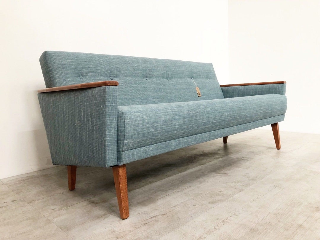 Retro Vintage Danish Inspired Model 55 Teak Mid Century 50s 60s 3 Seat ...