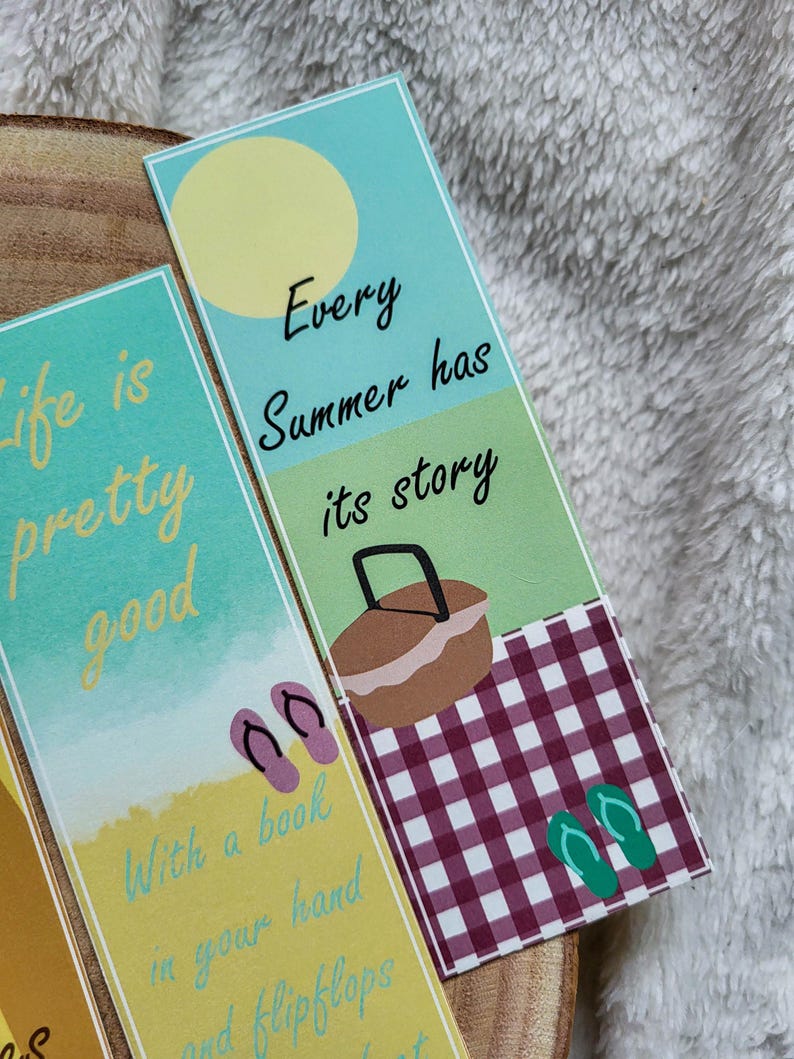 Summer Vibes Bookmark Set – Ice Cream, Beach, Travel Designs (set of 5 ...
