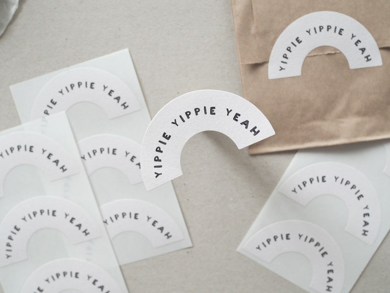 AUFKLEBER YIPPIE YEAH / Sticker für Small Business, Geschenkverpackung ...