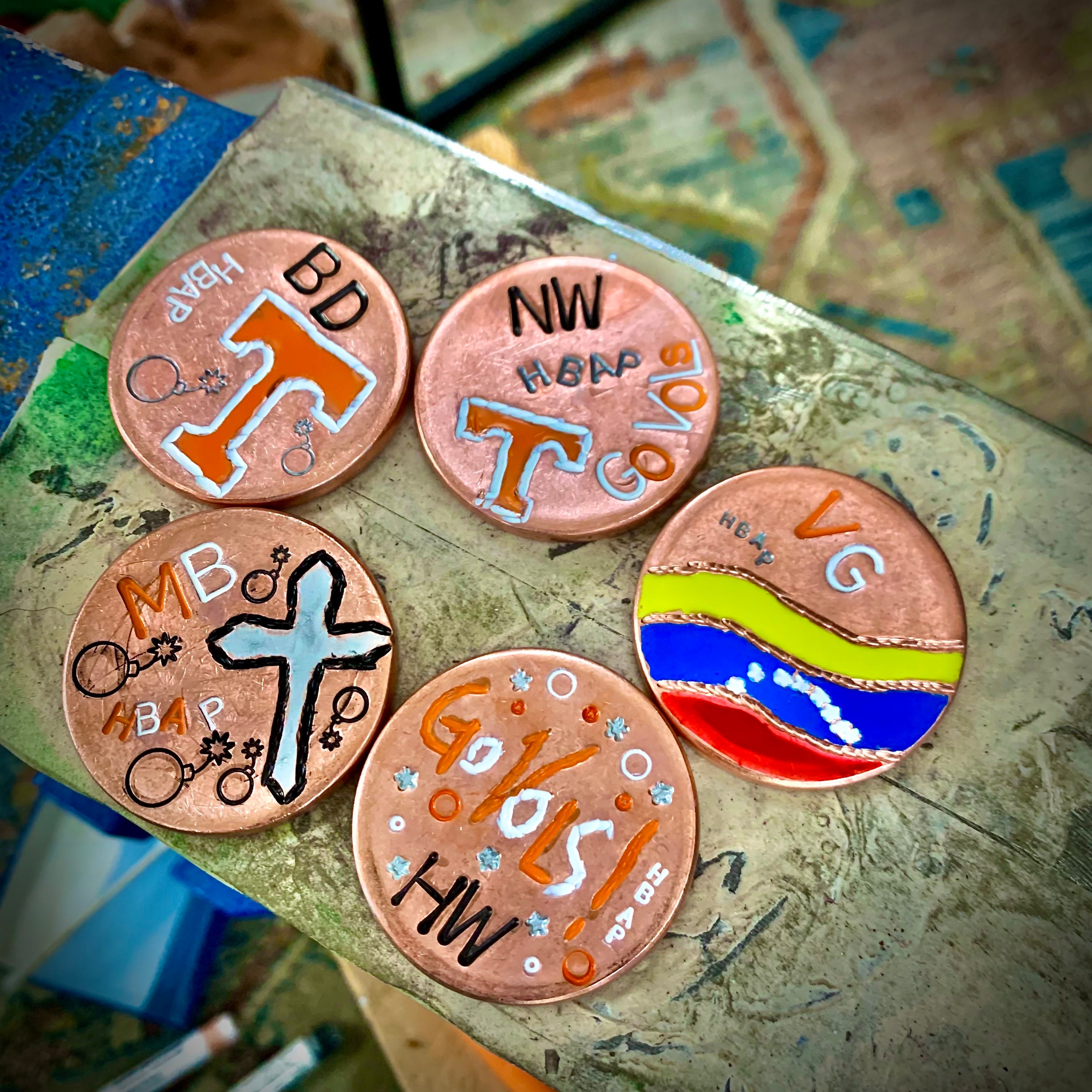 Custom Golf Ball Marker Copper Hand Stamped Ballmarker Copper or Brass ...