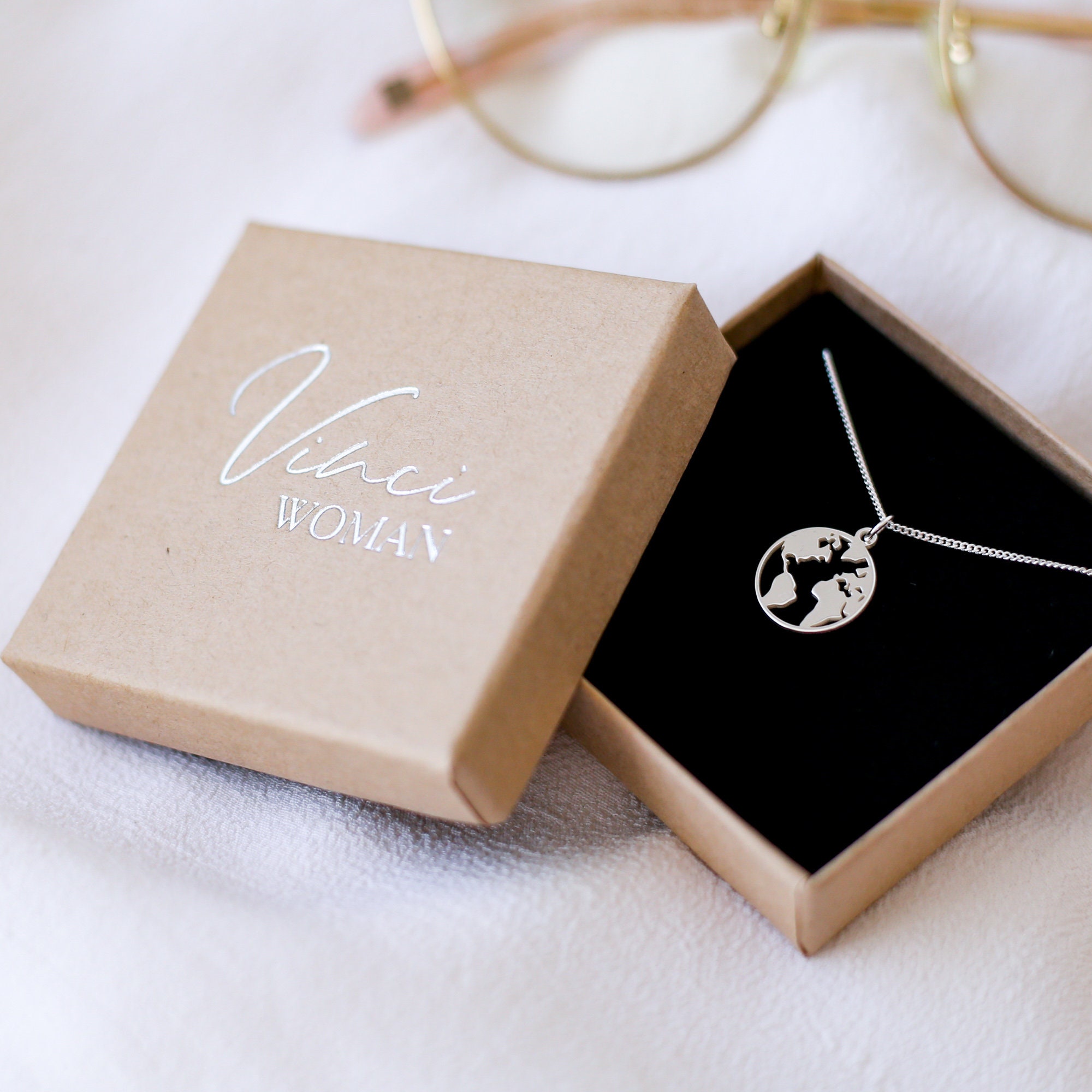 Map Necklace Sterling Silver World Map Pendant Travel | Etsy UK