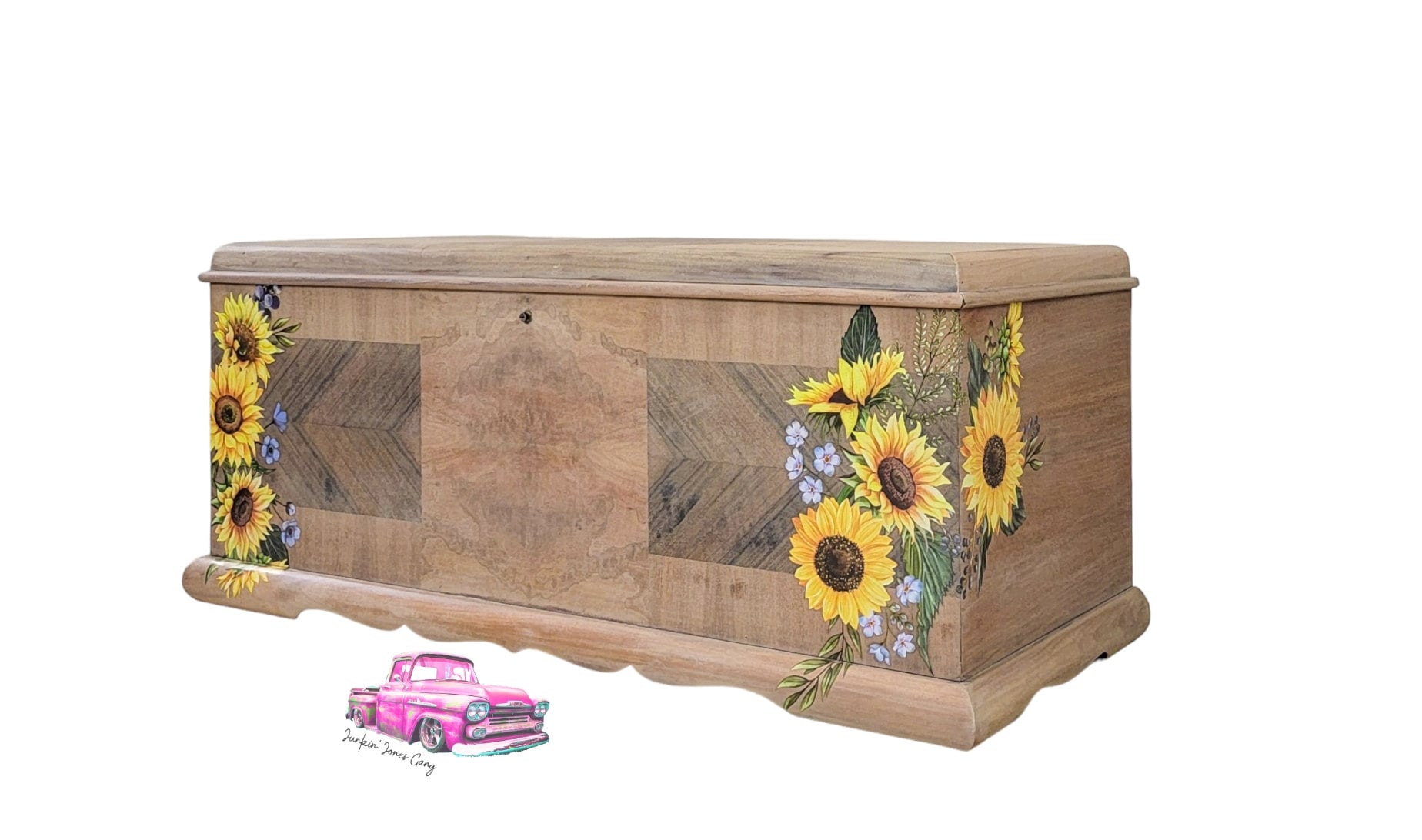 Restoration Hardware-style Cedar Chest With Sunflowers, Sunflower Trunk ...