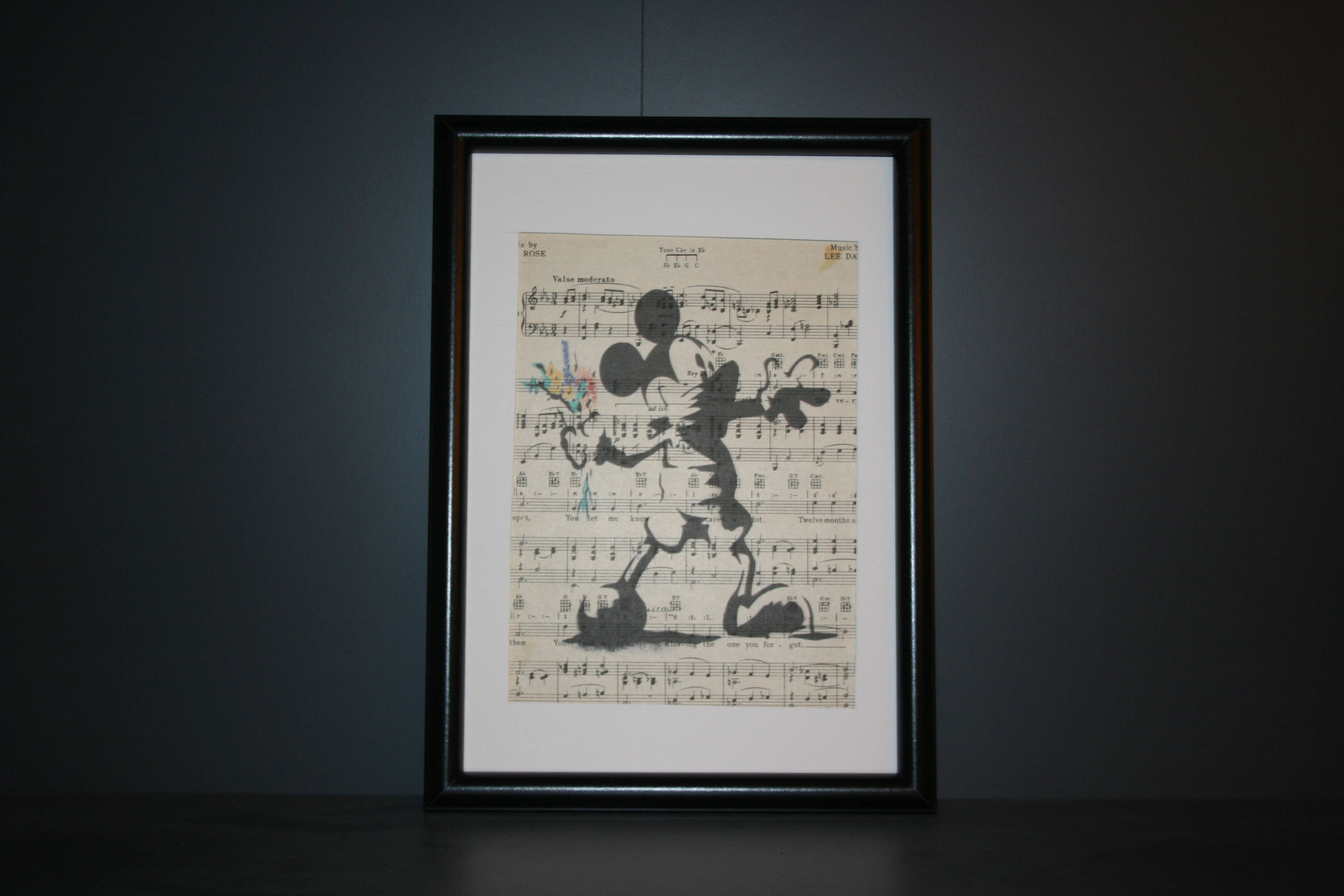 Vintage Antique Music Book Wall Art Print Picture - Banksy Style MICKEY ...
