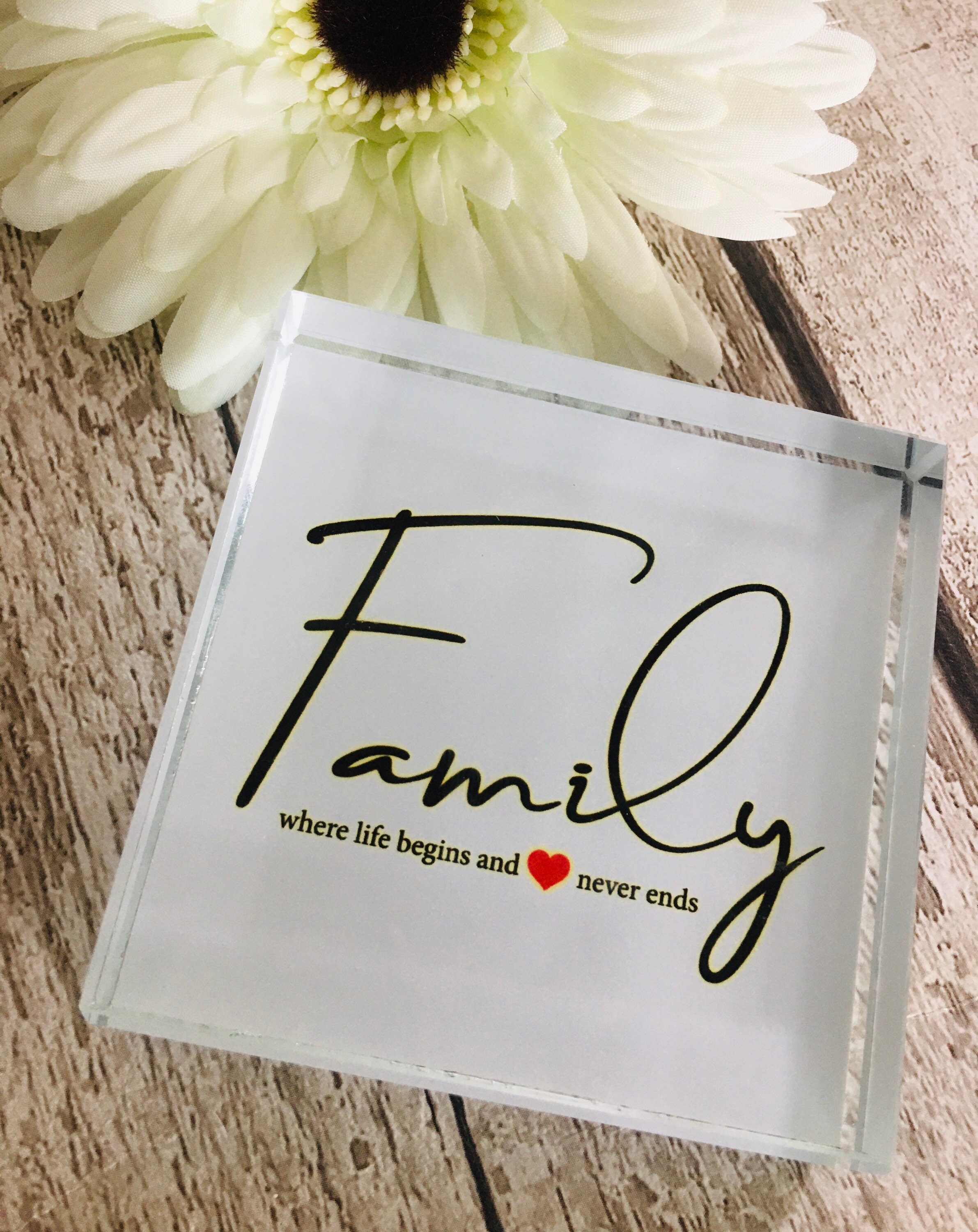 Crystal Block gift Glass block Paperweight Family gift - Etsy France