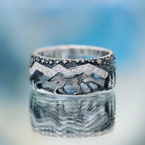 Wolf Ring - Etsy