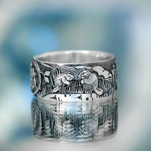 River Beavers Handmade Ring - Cute Beaver Builders - Mom and Baby ...