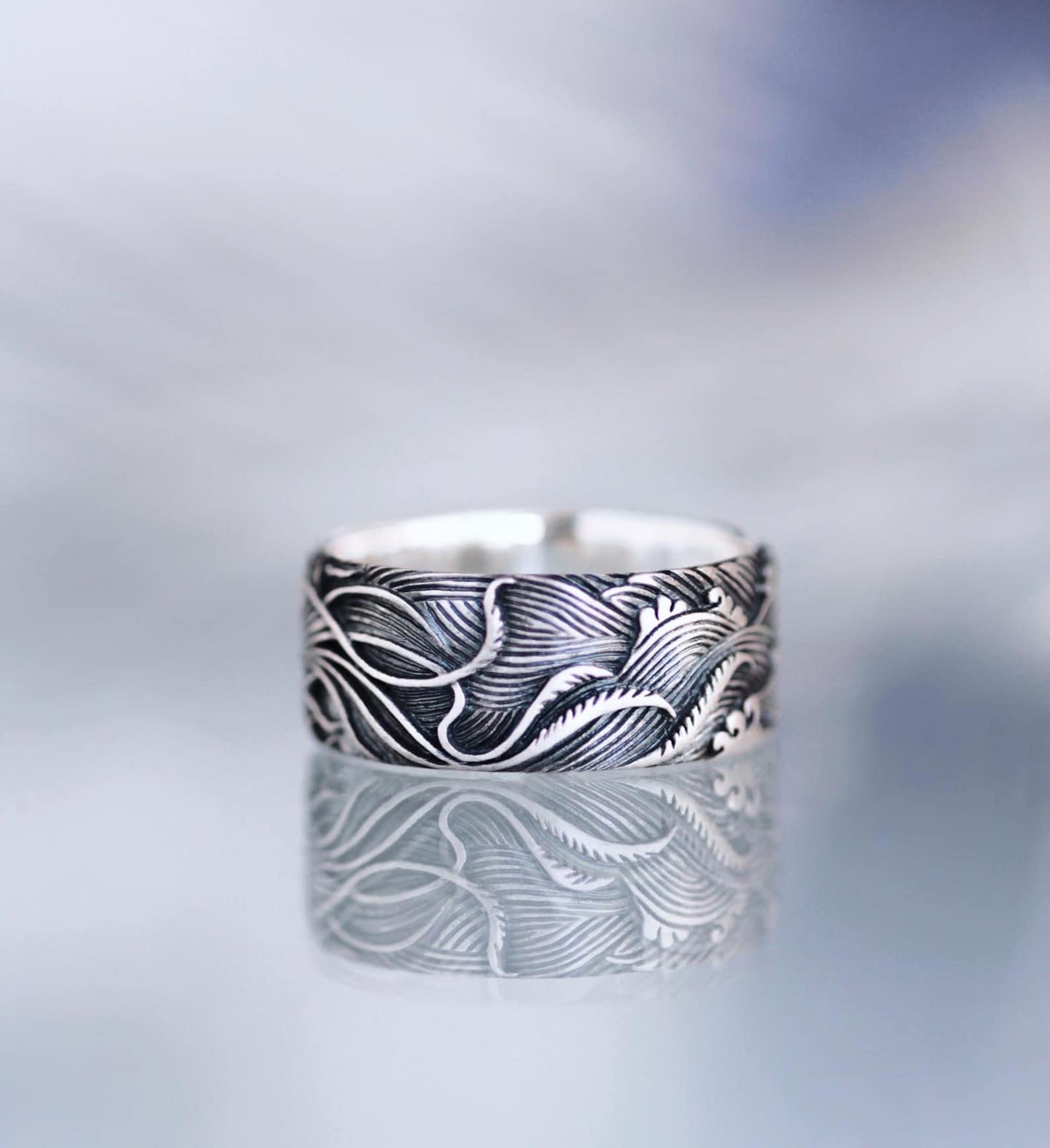 Jellyfish Ring Ocean Ring Ocean Ring Wave Ring Jewelry - Etsy