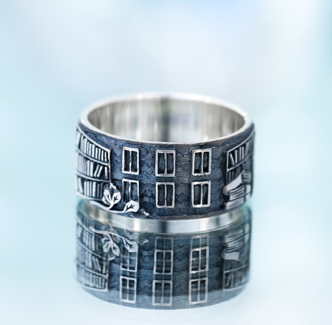 Secret Library Ring With Books Archivist Ring - Etsy