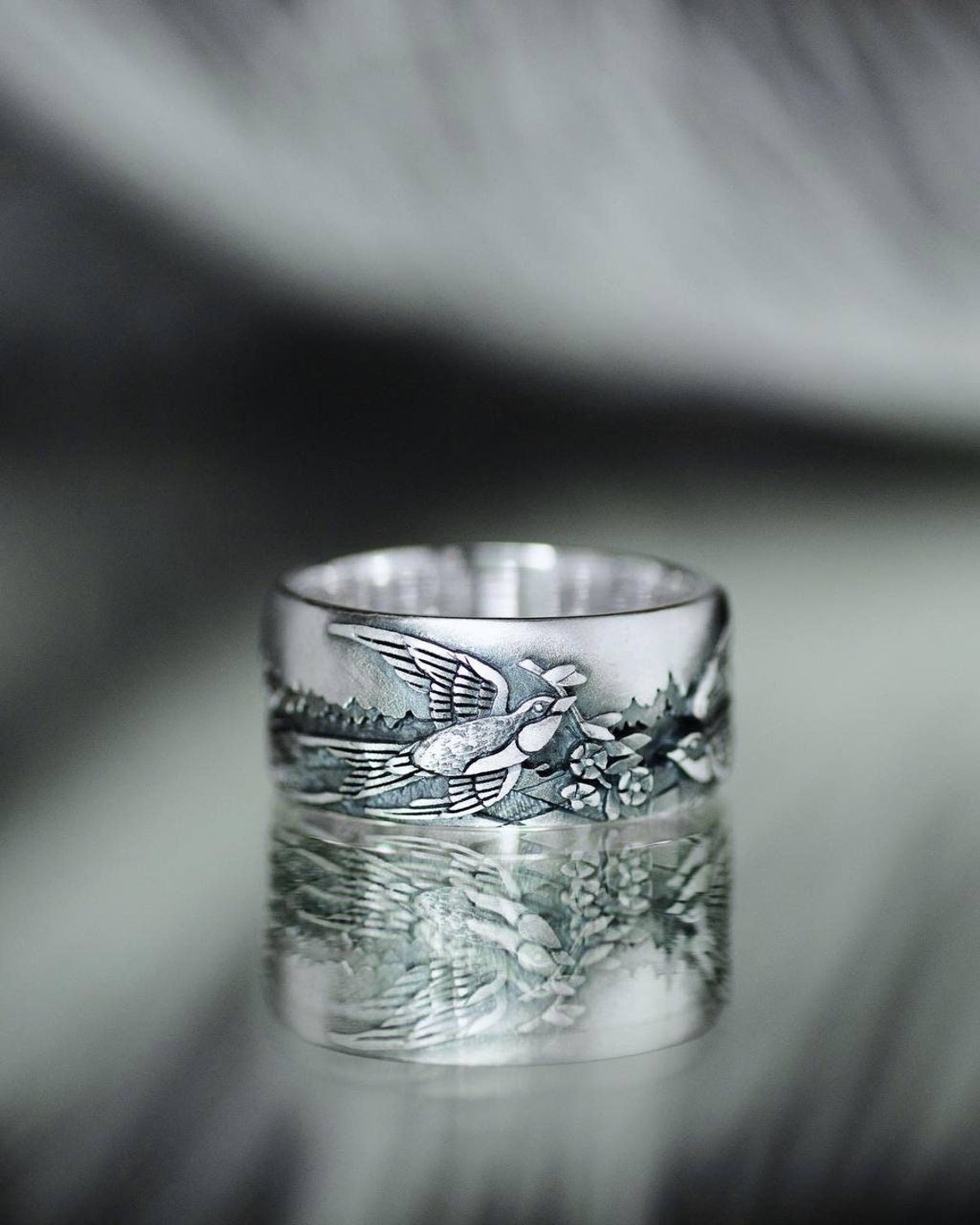 Sterling Silver Swift Bird Ring – Handmade Nature Jewelry - Etsy