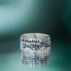 Handmade Wolf Pack Ring – Twin Wolves Amulet Band - Etsy