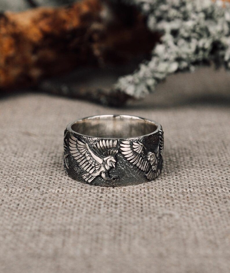 Owl Ring Owl Flight Ring a Symbol of Wisdom a Gift for - Etsy