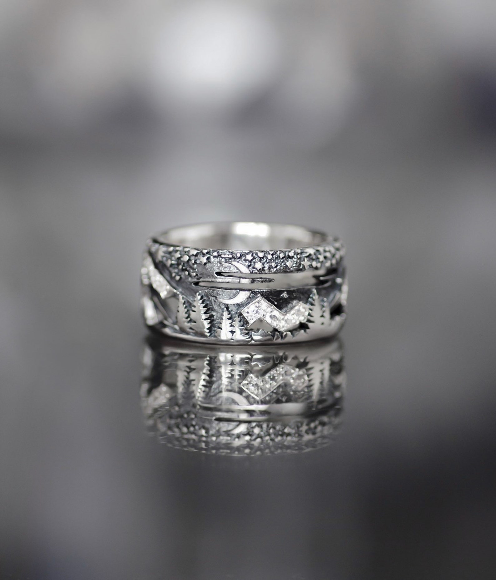 Mountain Wolf Ring Dainty Ring Wolf Ring for Women - Etsy