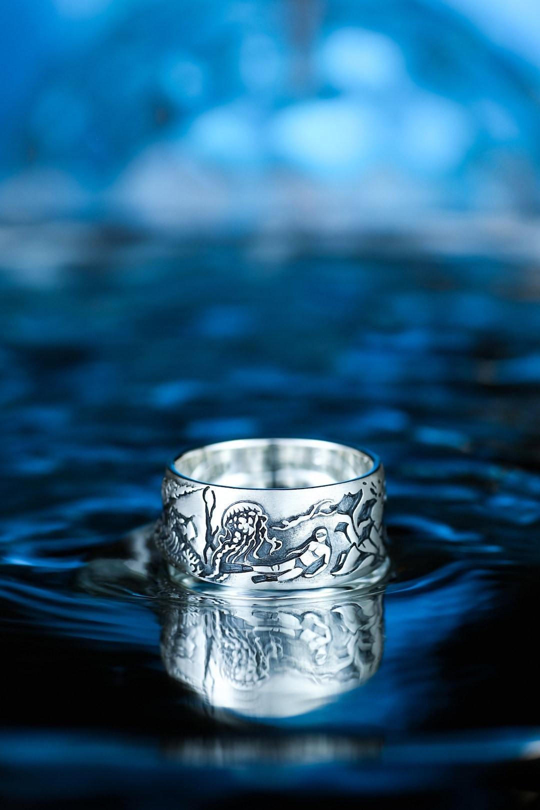 Diver Ring - Ocean Inspired Ring - Unique Ocean Ring - Craftsman Silver ...